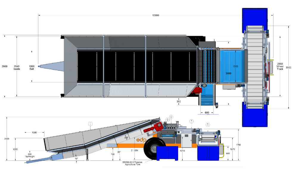 Custom made Mobile Onion Grader / Dual Bin Filling Line - edp Australia